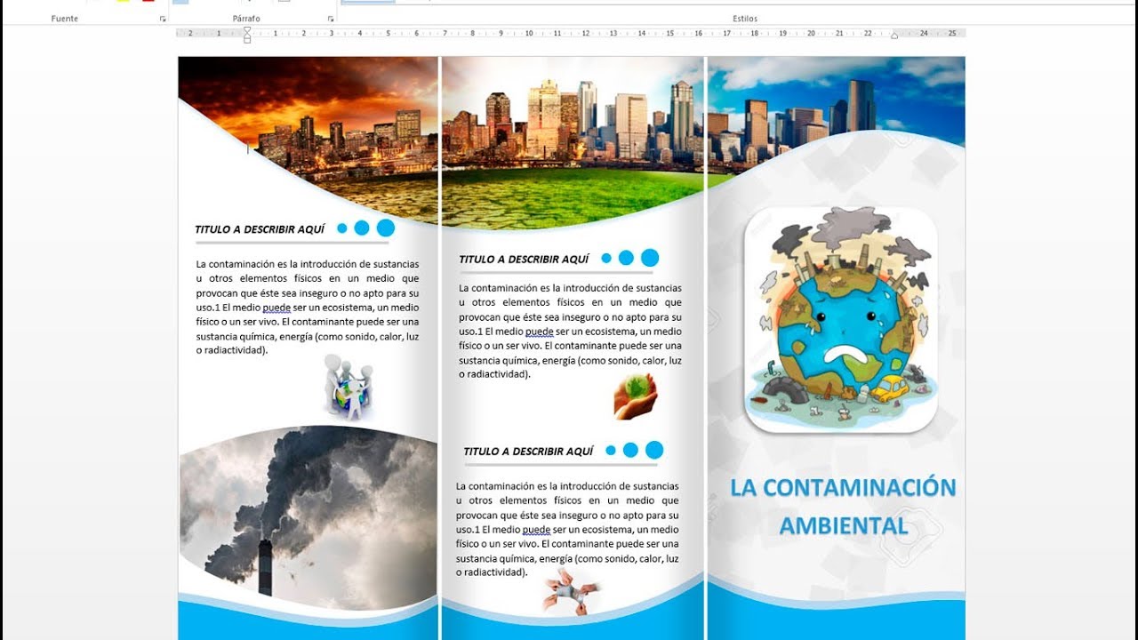 Como hacer un triptico, brochure o folleto en word 2013, 2016 【 2025 ... Como hacer un triptico, brochure o folleto en word 2013, 2016 【 2025 ...
